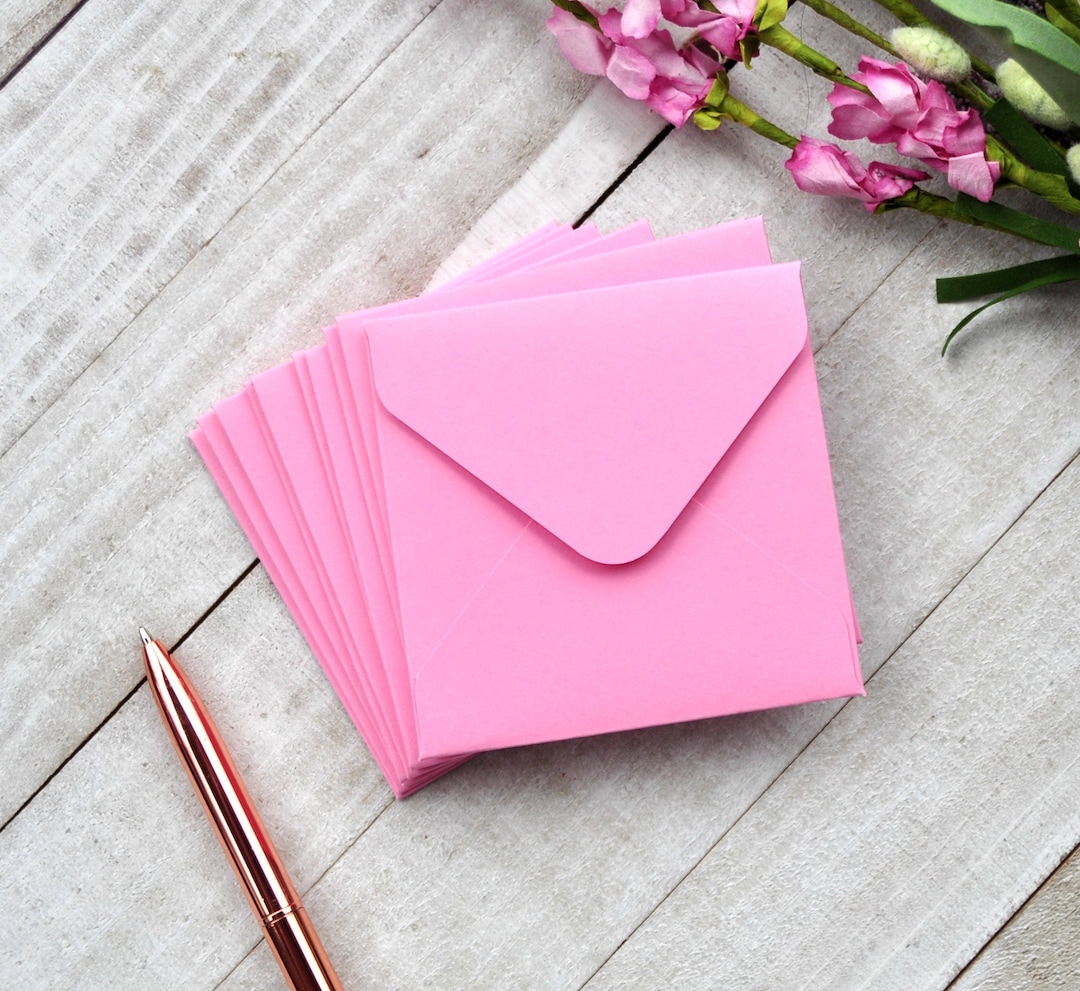 Pink Mini Envelopes, Blank Mini Cards, Valentine's Day Envelopes ...