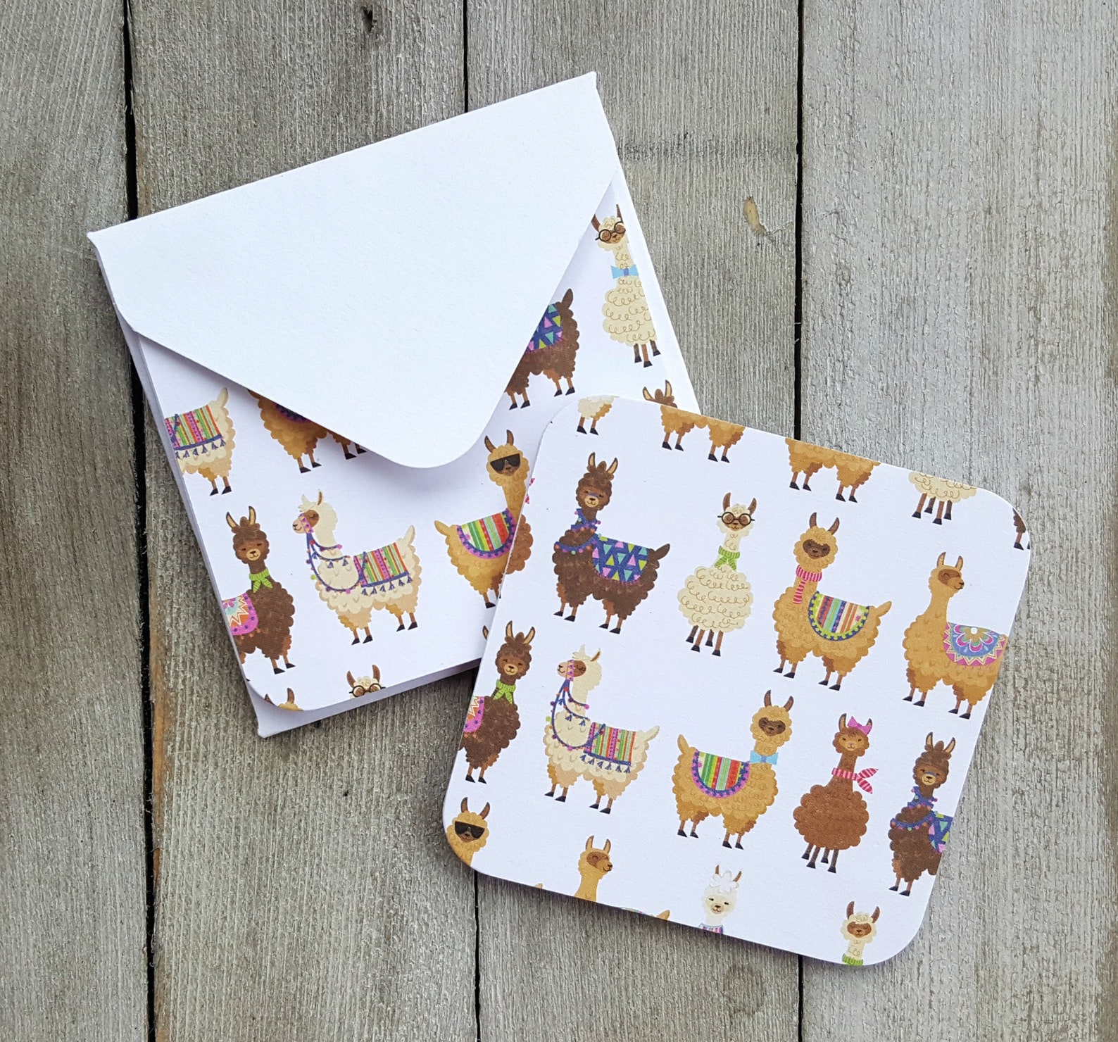 Llama Mini Cards Birthday Favors Gift Enclosure Cards Llama - Etsy