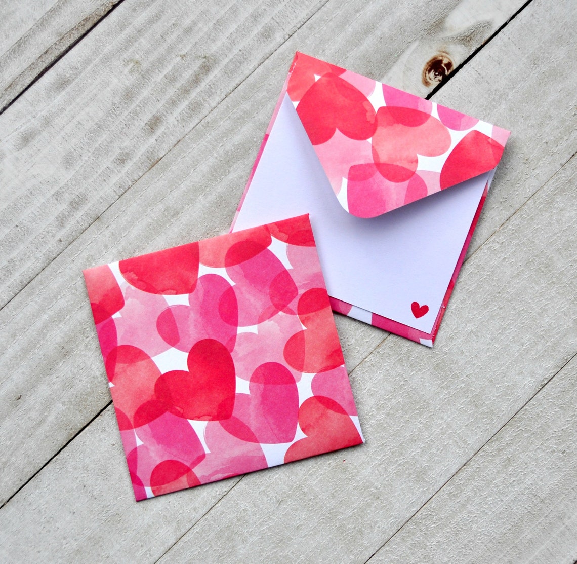 Heart Mini Envelopes Valentine Cards Love Notes Set of 4 - Etsy