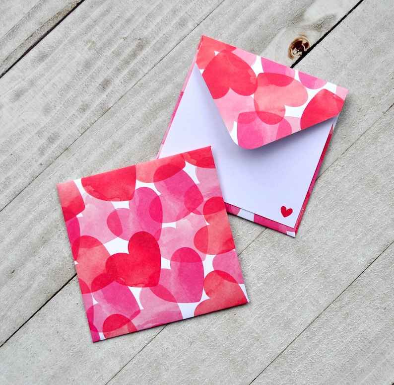 Heart Mini Envelopes, Valentine Cards, Love Notes, Set of 4 - Etsy