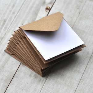 Kraft Mini Envelopes, Blank Mini Cards, Advice Cards, Set of 10 - Etsy