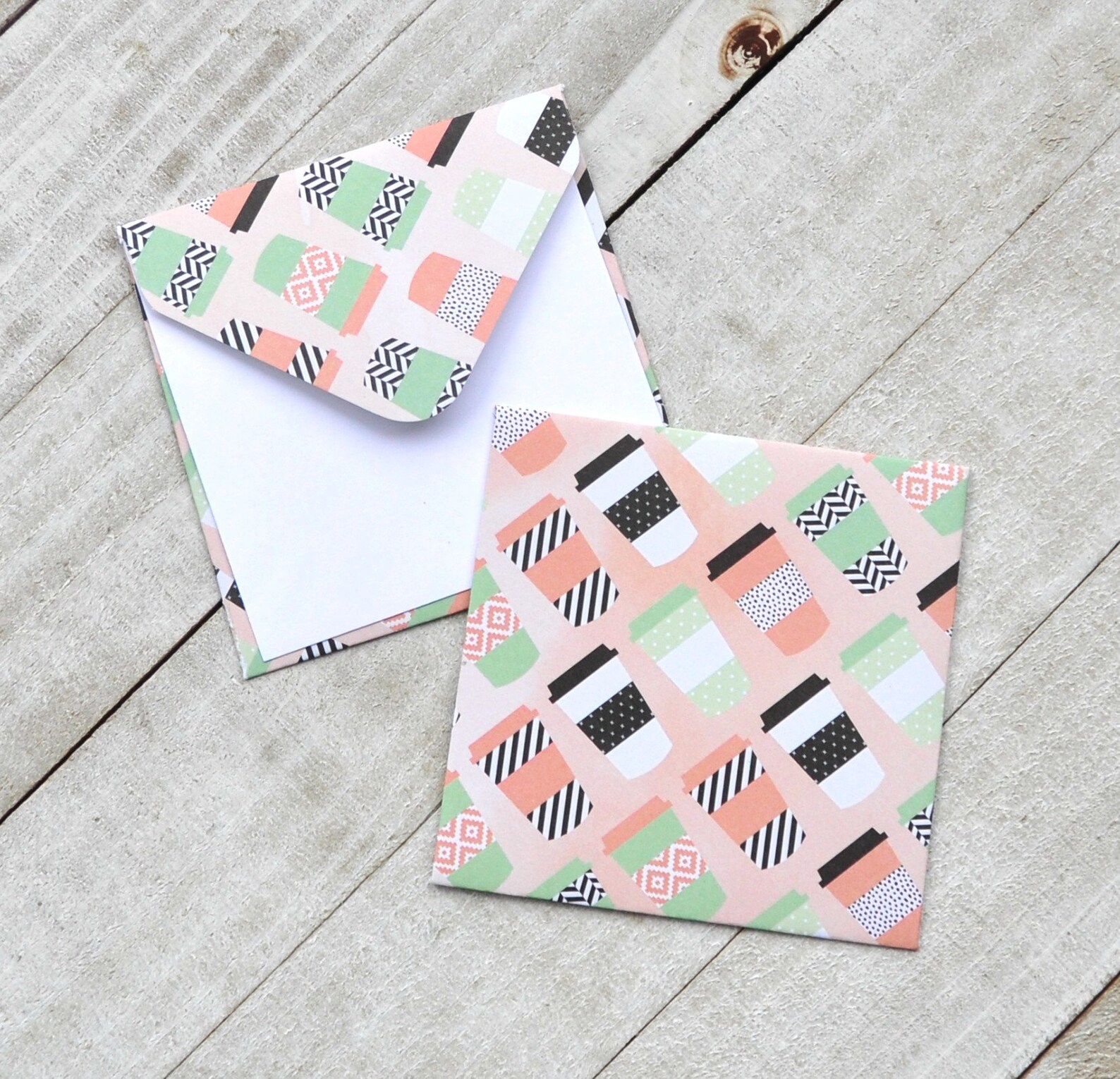 Coffee Mini Envelopes Blank Cards Small Stationery - Etsy