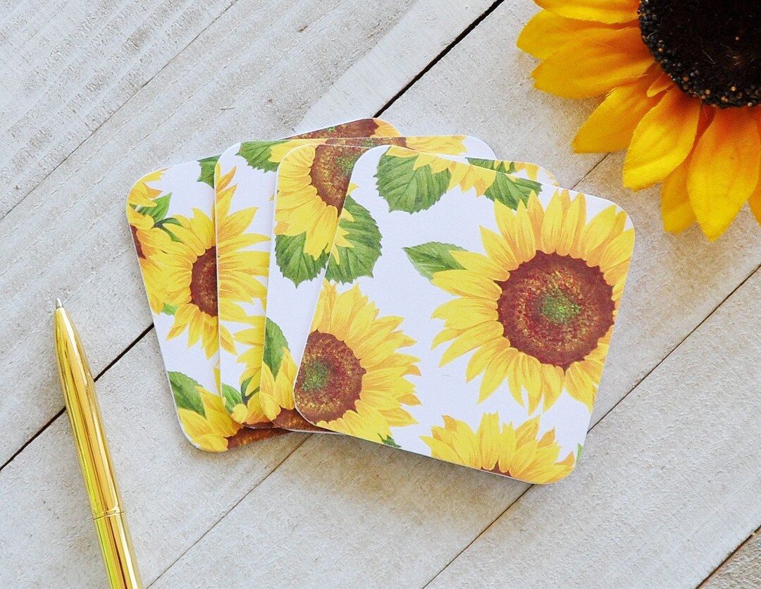 Sunflower Mini Cards, Blank Note Cards, Small Floral Note Cards, Gift ...
