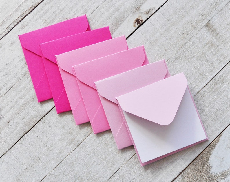 Assorted Pink Mini Envelopes Blank Mini Cards - Etsy