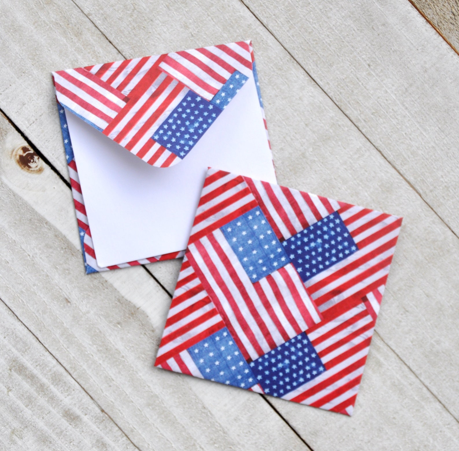 US Flag Mini Envelopes Fourth of July Care Package Inserts | Etsy