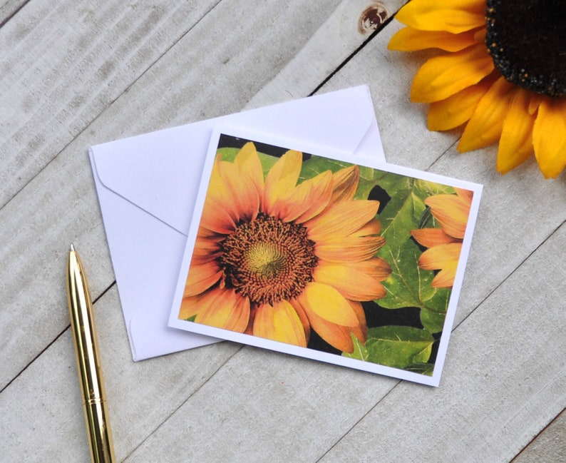 Sunflower Mini Cards Blank Note Cards Small Floral Note | Etsy