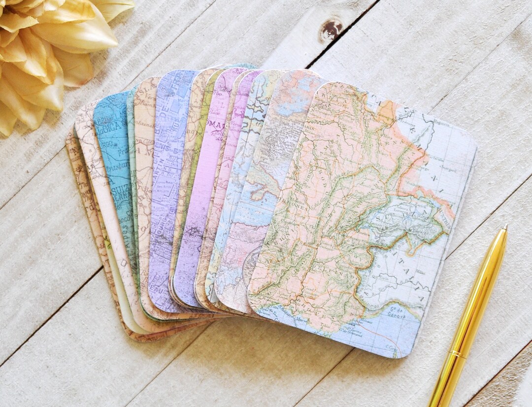 Travel Mini Note Cards, Map Mini Cards, Traveler Advice Cards ...
