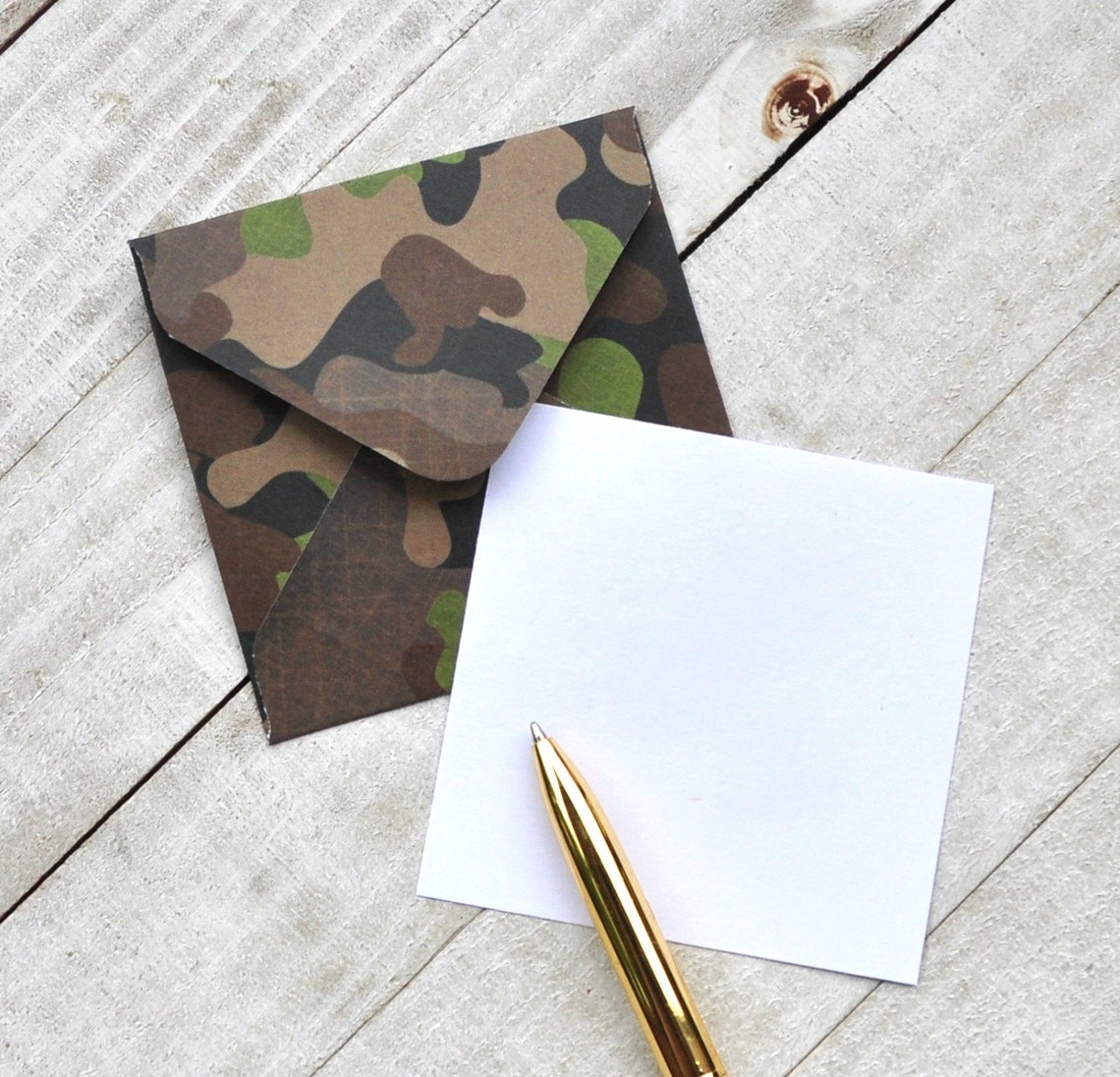 Camo Mini Envelopes, Camouflage Note Cards, Enclosure Cards, Blank ...