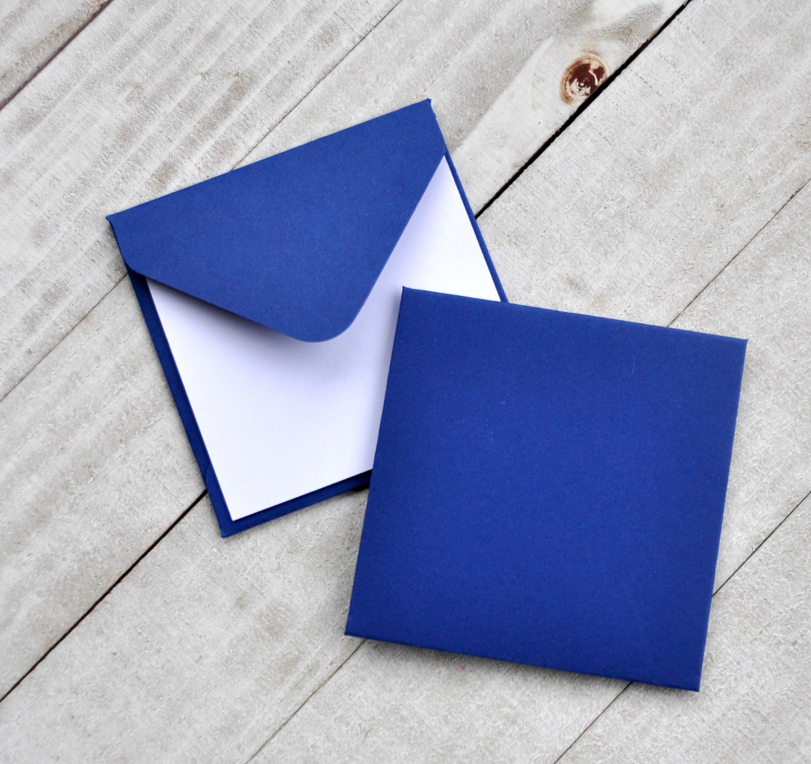 Navy Blue Mini Envelopes Blank Mini Cards Bridal Shower - Etsy