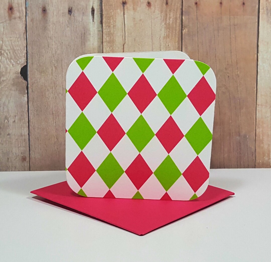 Red and Green Mini Cards, Small Christmas Note Cards, Christmas Gift ...
