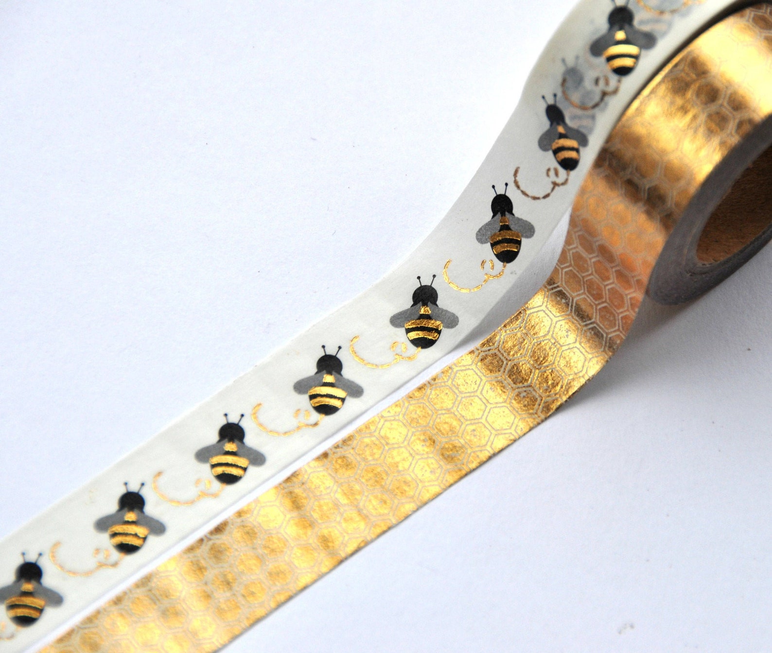 Honey Bee Washi Tape, Honeycomb Washi Tape, Decorative Craft Tape, Gold ...