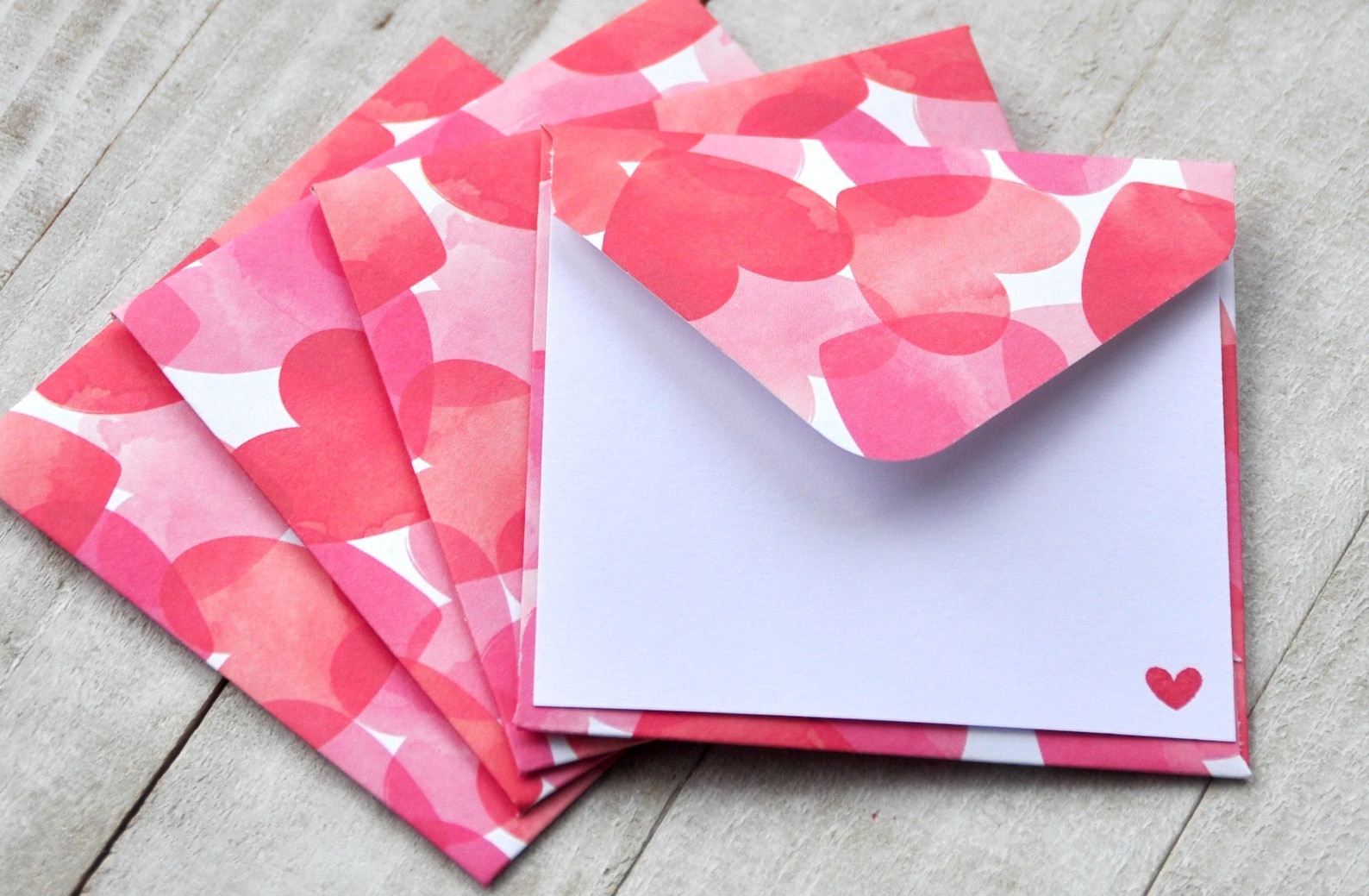 Heart Mini Envelopes, Valentine Cards, Love Notes, Set of 4 - Etsy