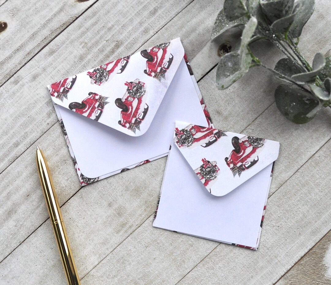 Red Truck Mini Envelopes, Christmas Cards, Enclosure Cards, Gift Tags ...