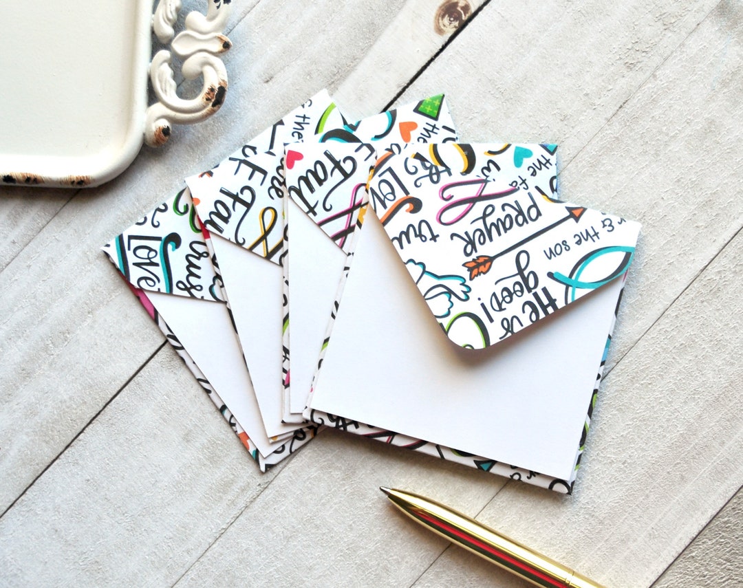 Christian Mini Envelopes, Christian Note Cards, Baptismal Note Cards ...