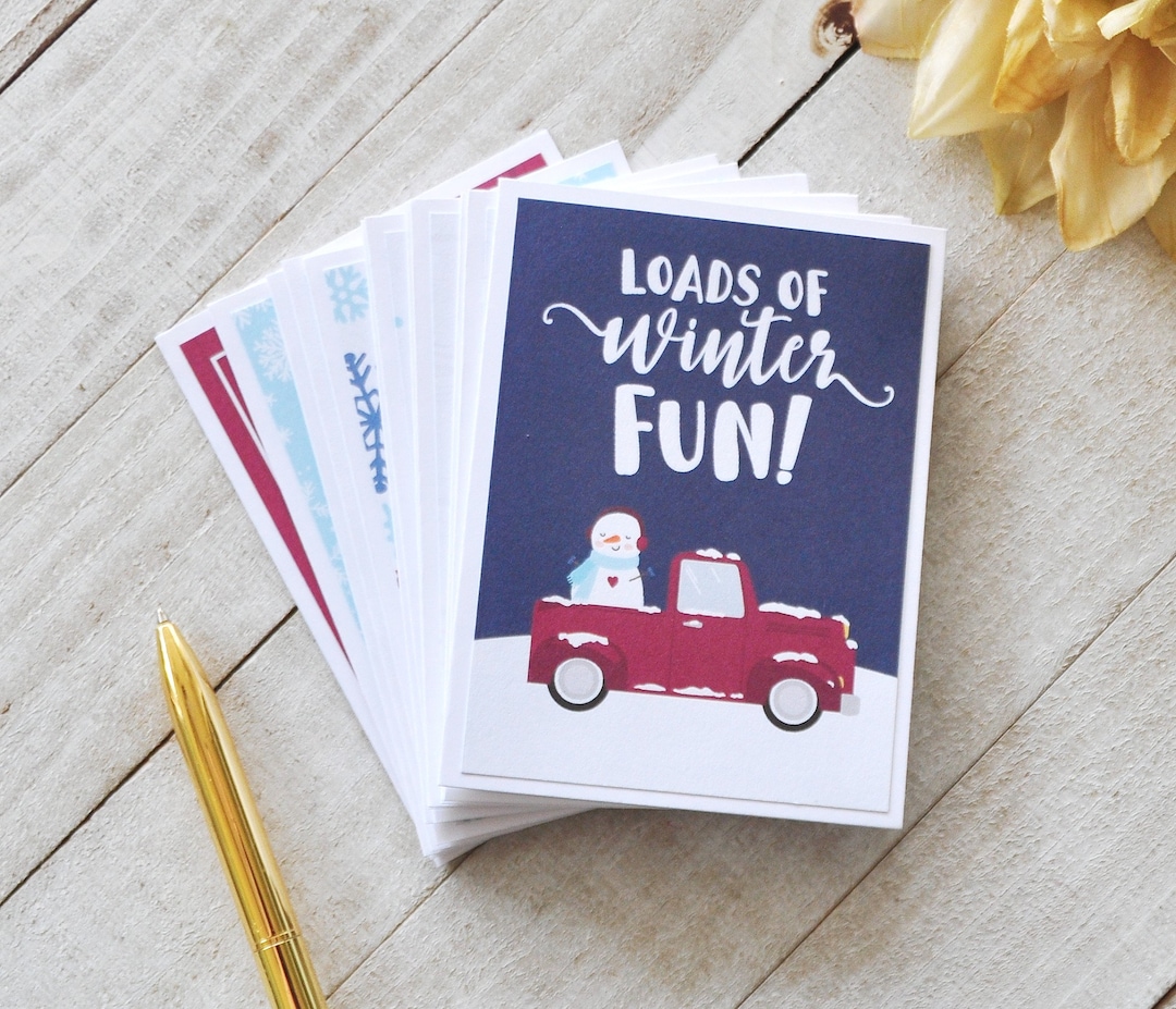 Small Assorted Christmas Cards, Small Holiday Cards, Insert Cards, Mini ...