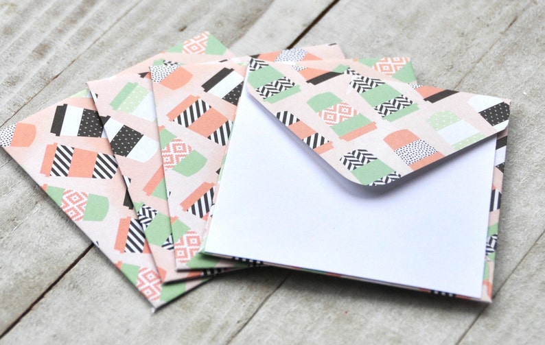 Coffee Mini Envelopes Blank Cards Small Stationery - Etsy