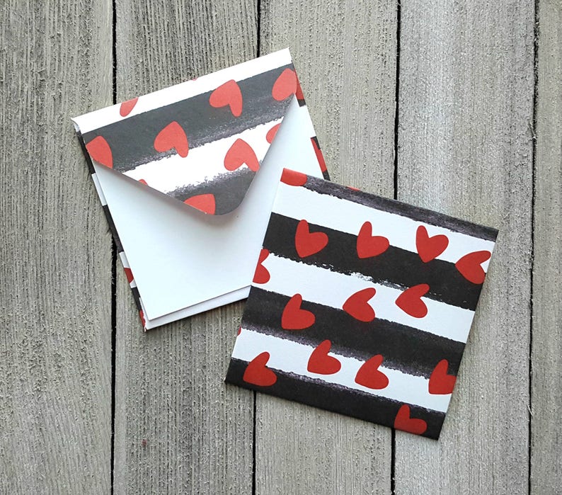 Heart Mini Envelopes Valentine Cards Love Notes Blank | Etsy