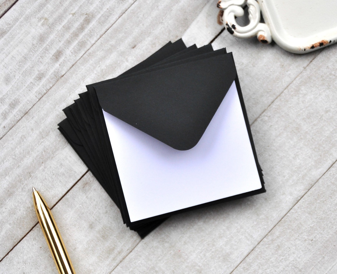 Black Mini Envelopes, Blank Mini Cards, Graduation Cards, Wedding Cards ...