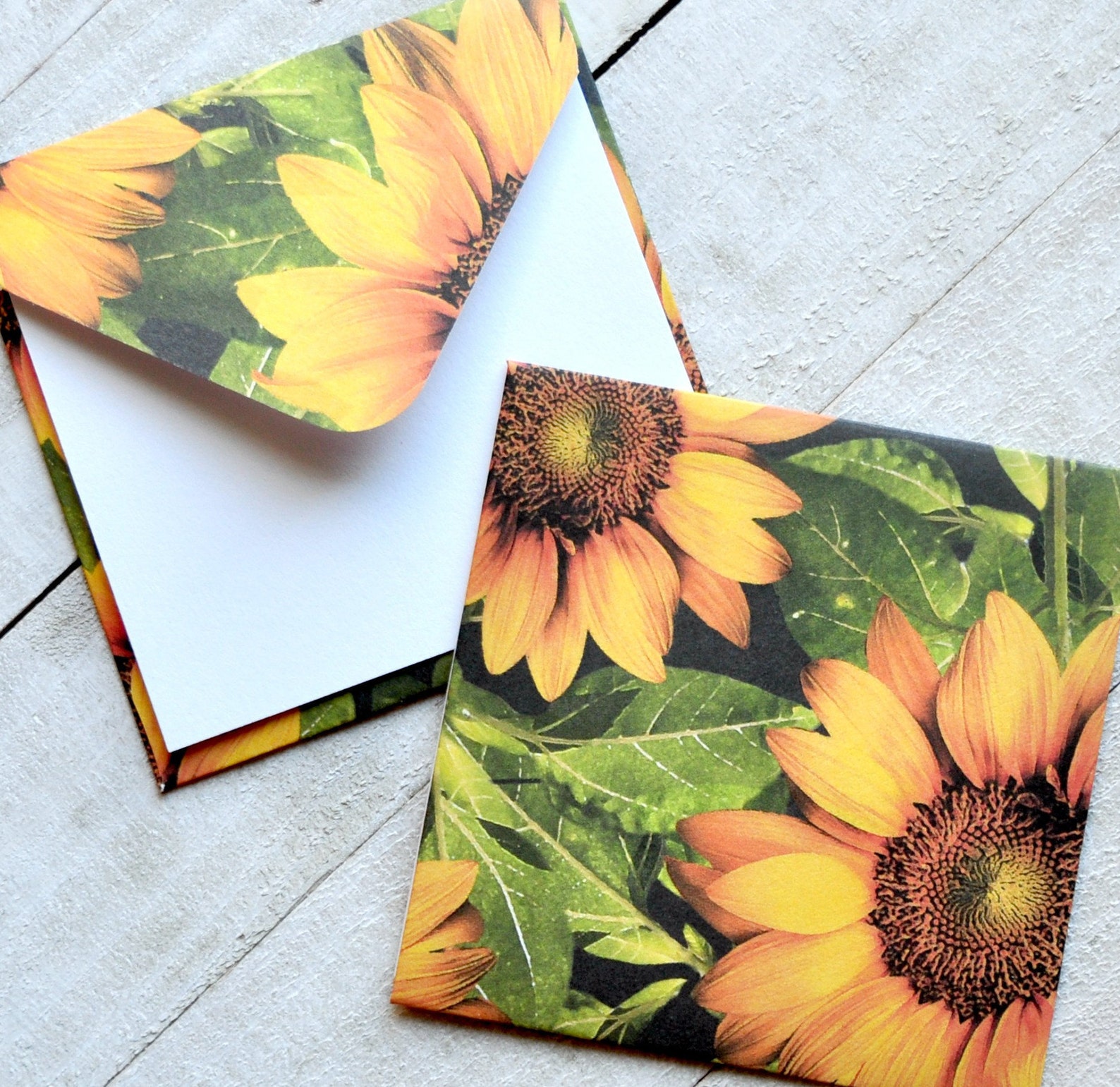 Sunflower Mini Envelopes Blank Mini Cards Floral Envelopes - Etsy
