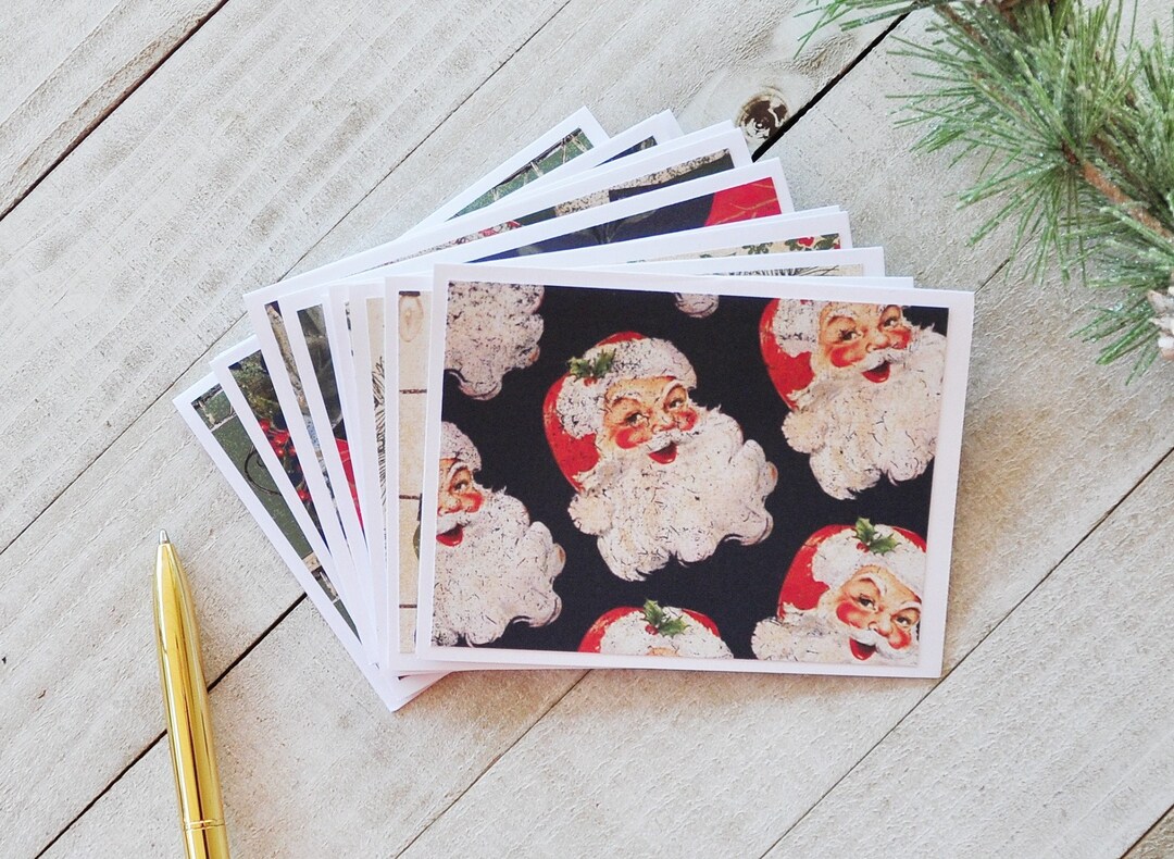 Small Vintage Christmas Cards, Assorted Mini Enclosure Cards, Small ...