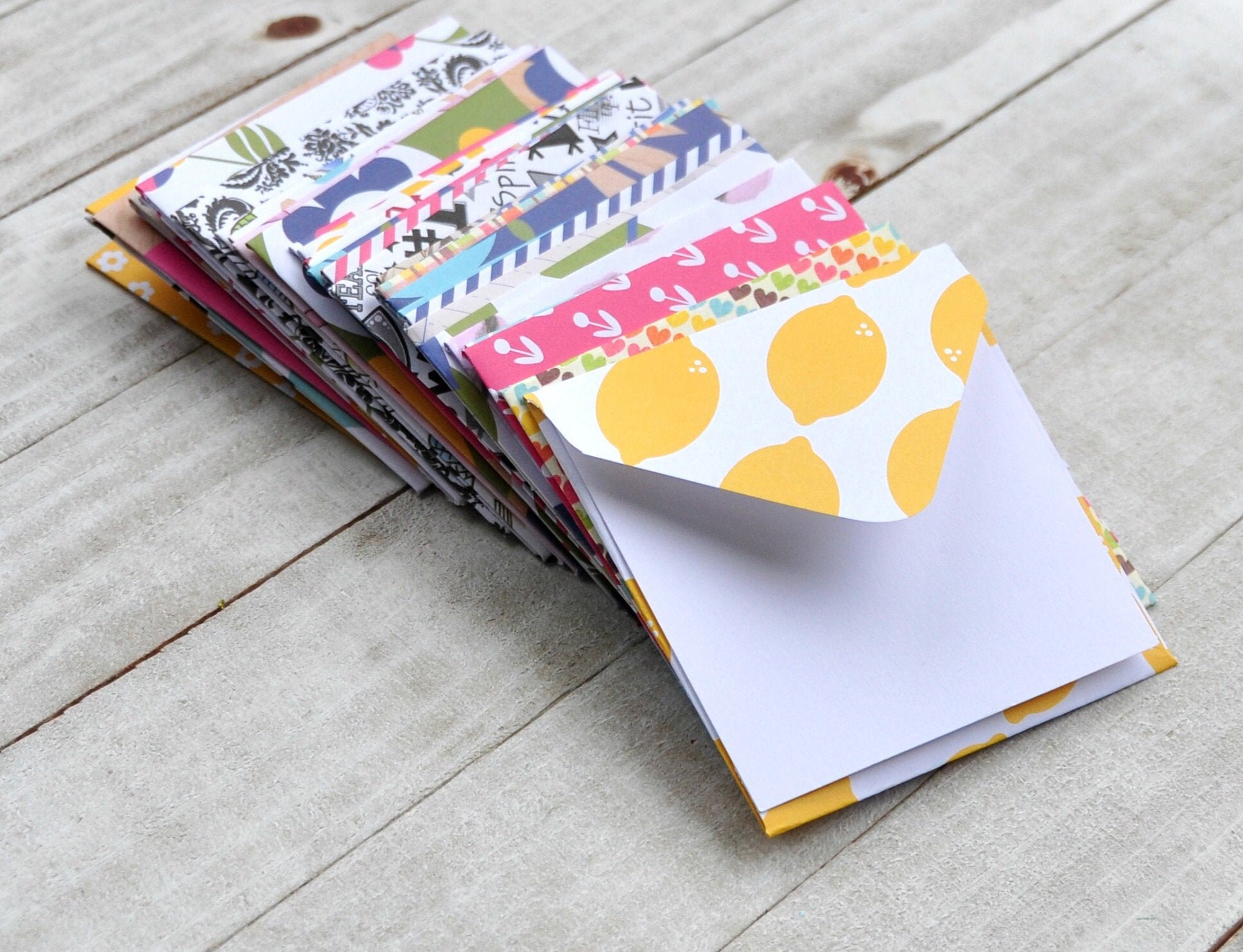 Assorted Mini Envelopes Patterned Envelopes Enclosure Cards | Etsy