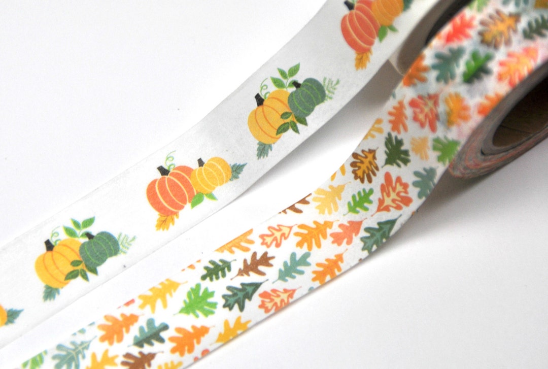 Autumn Washi Tape, Pumpkin Washi Tape, Fall Leaves Craft Tape ...