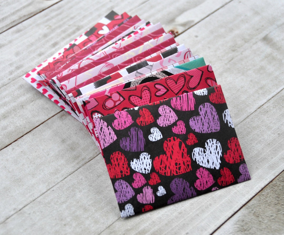 Assorted Valentine's Mini Envelopes, Small Heart Cards, Love Notes - Etsy