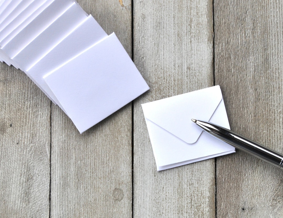Tiny White Envelopes, Small Fairy Stationery, Favors, Lunchbox Notes ...