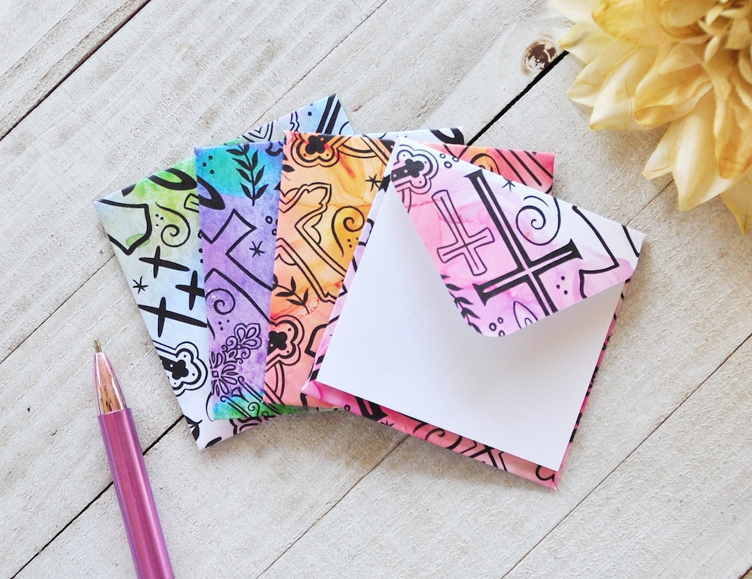 Small Christian Envelopes, Christian Note Cards, Baptismal Note Cards ...