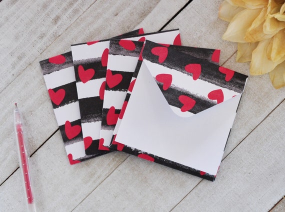 Heart Mini Envelopes Valentine Cards Love Notes Blank - Etsy