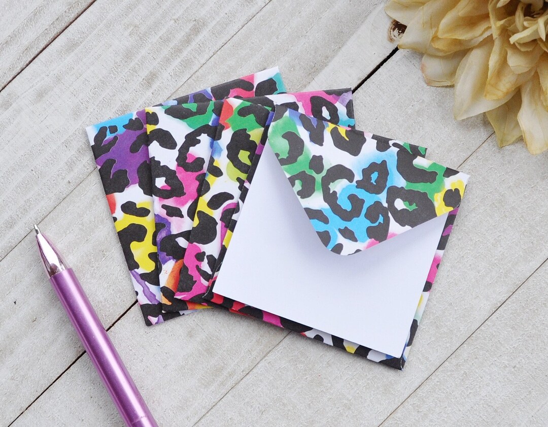 Small Leopard Envelopes, Mini Animal Print Envelopes, Bright Envelopes ...
