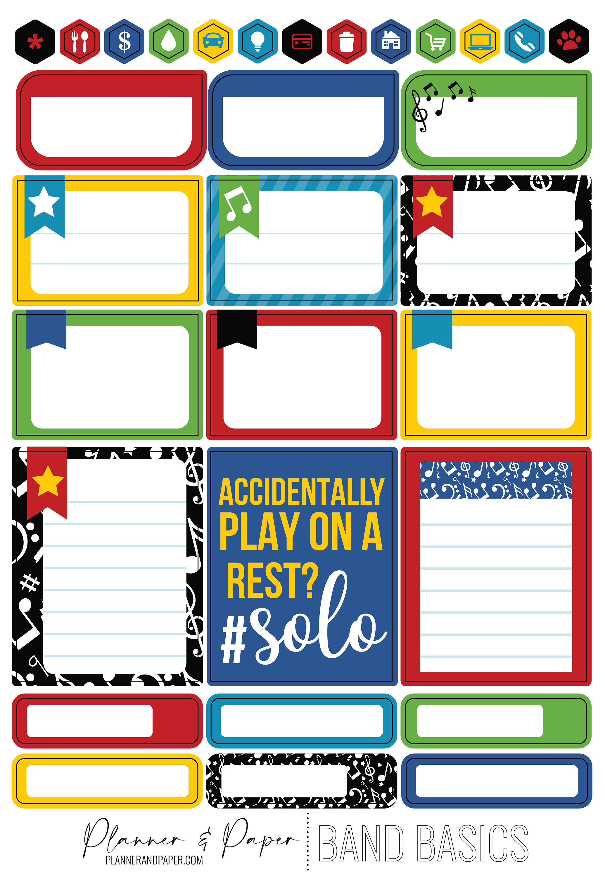 PRINTABLE Band Planner Basics Standard Size erin Condren Planner ...