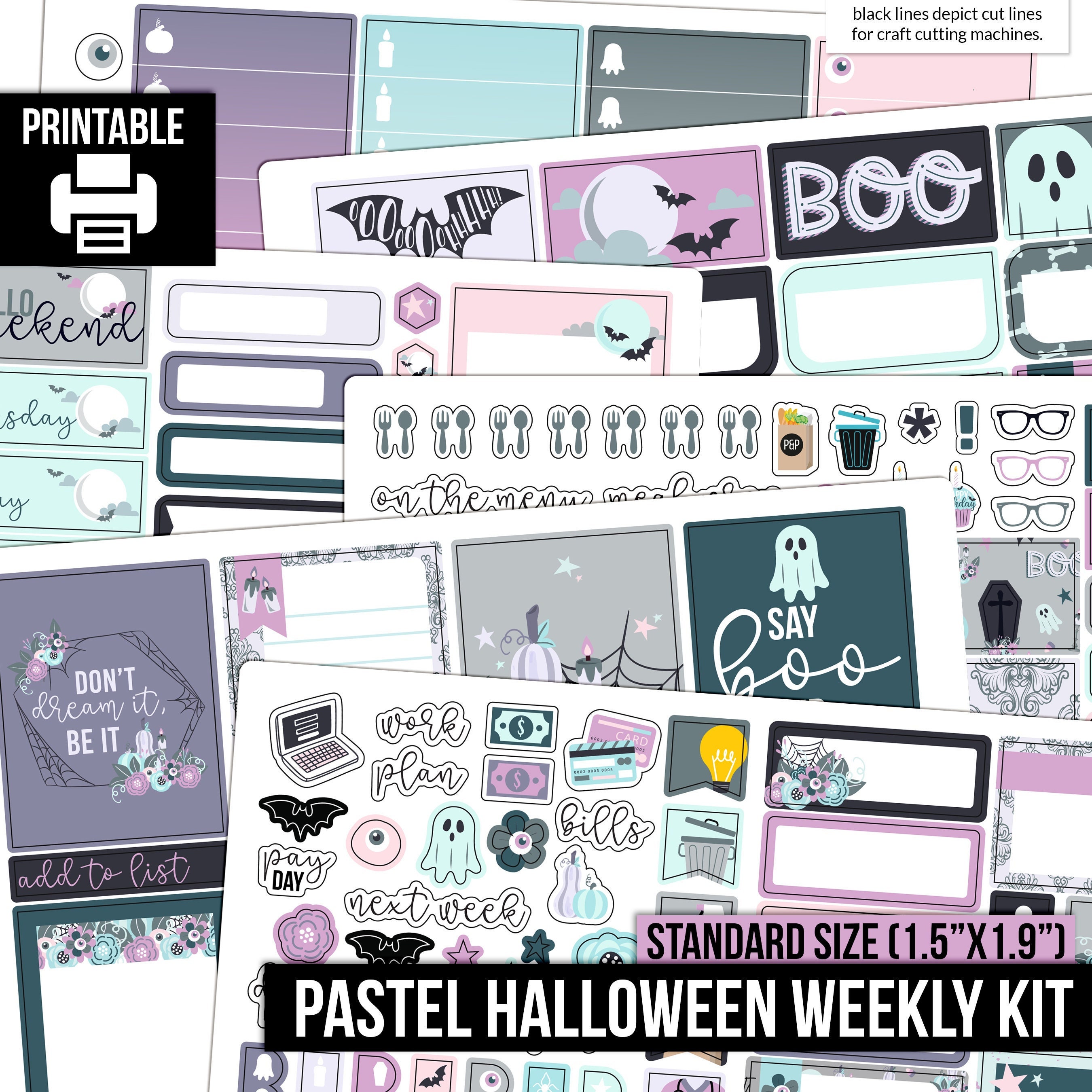PRINTABLE Pastel Halloween Standard Size erin Condren - Etsy