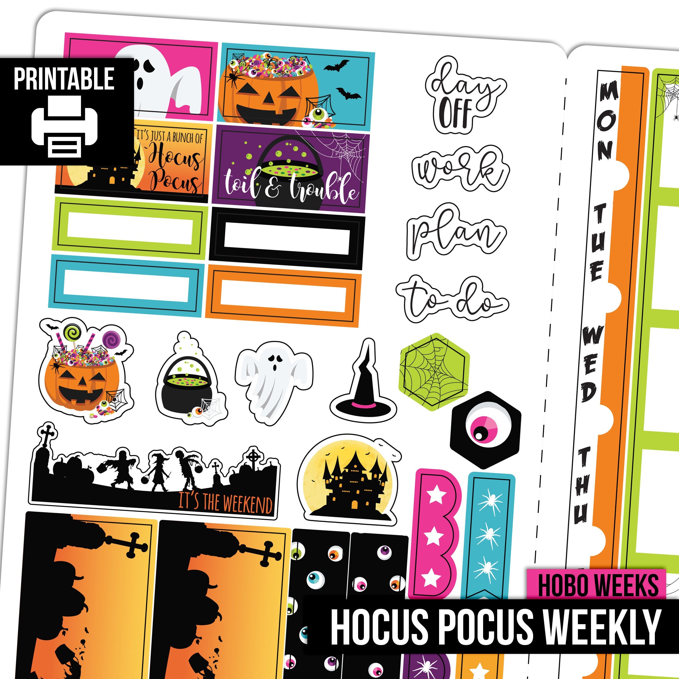 PRINTABLE Hocus Pocus Hobonichi Weeks Weekly Planner - Etsy
