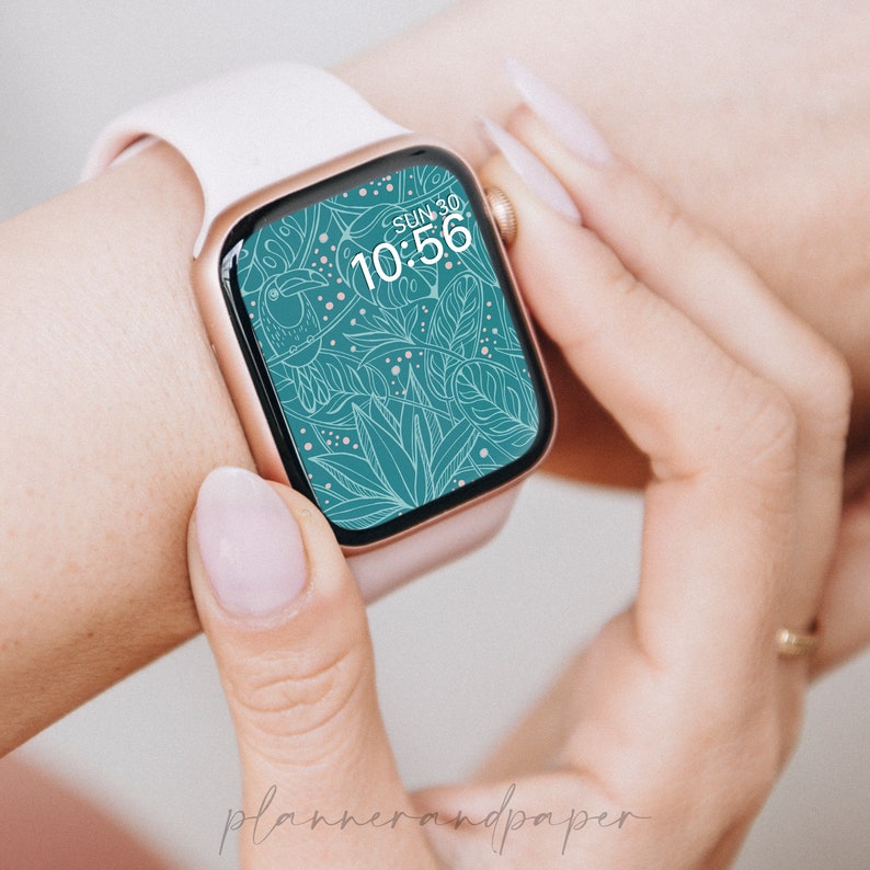 WATCH FACE Tropical Pattern Smart Watch Face Wallpaper - Etsy