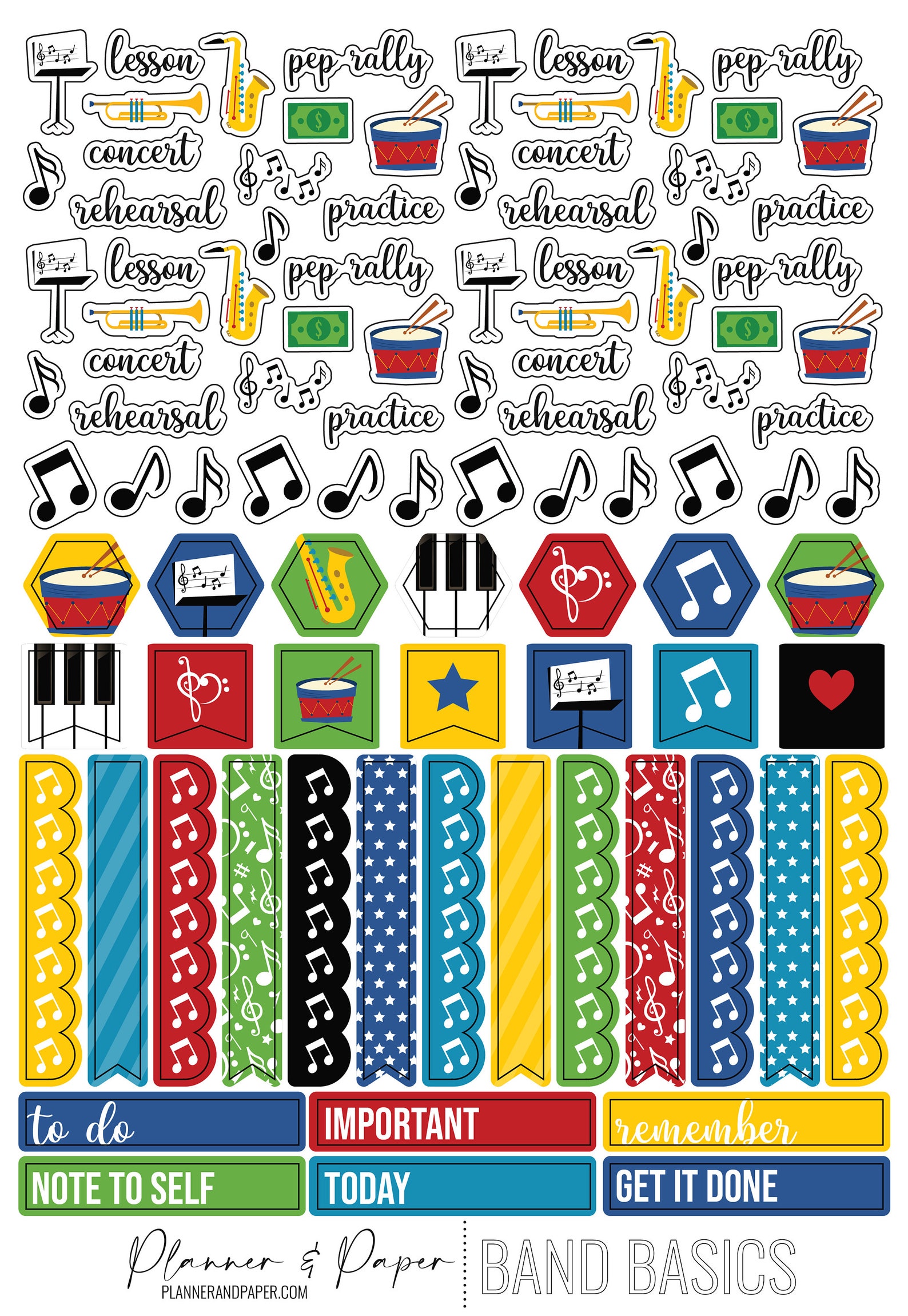 PRINTABLE Band Planner Basics Standard Size erin Condren Planner ...