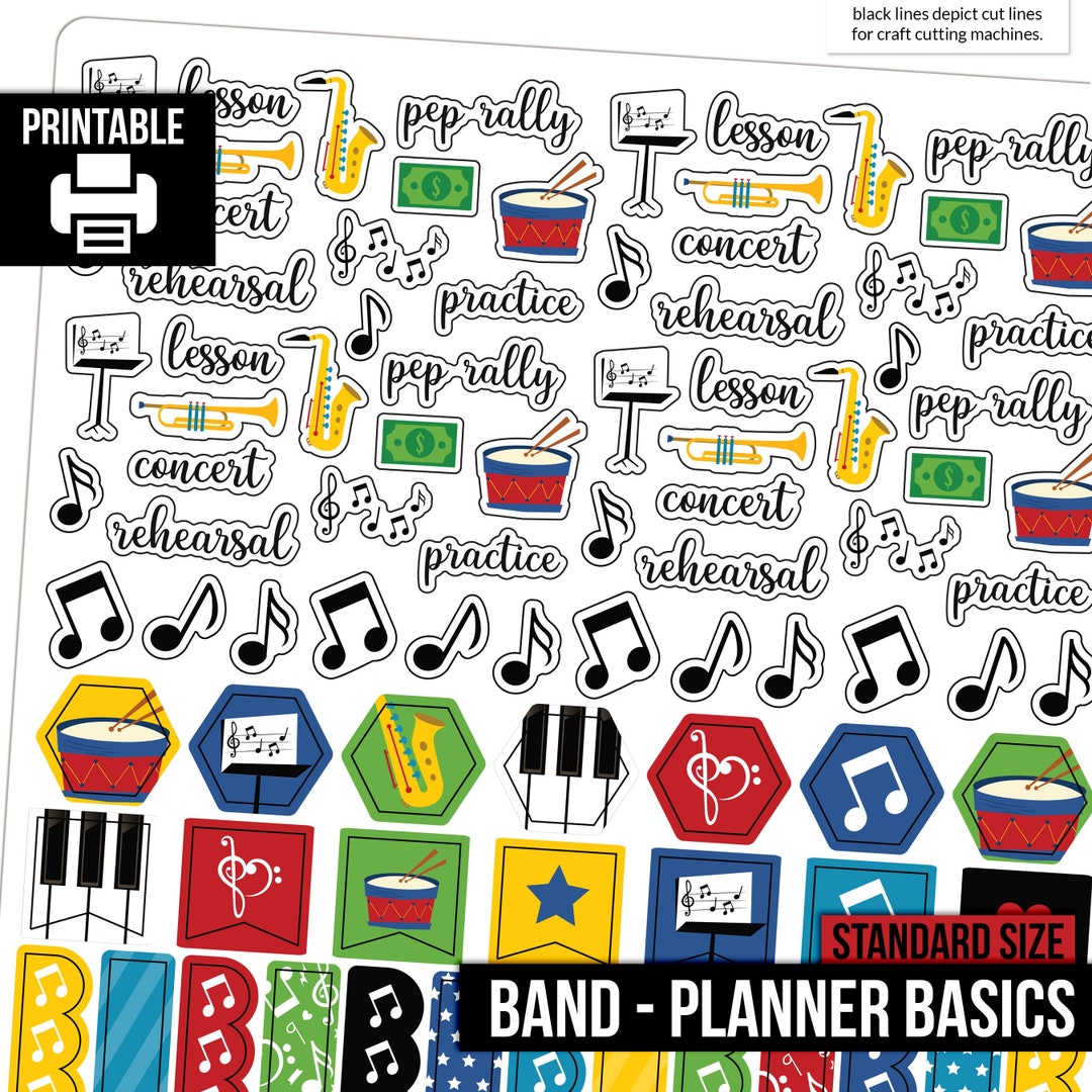 PRINTABLE | Band Planner Basics - Standard Size (erin Condren) Planner ...