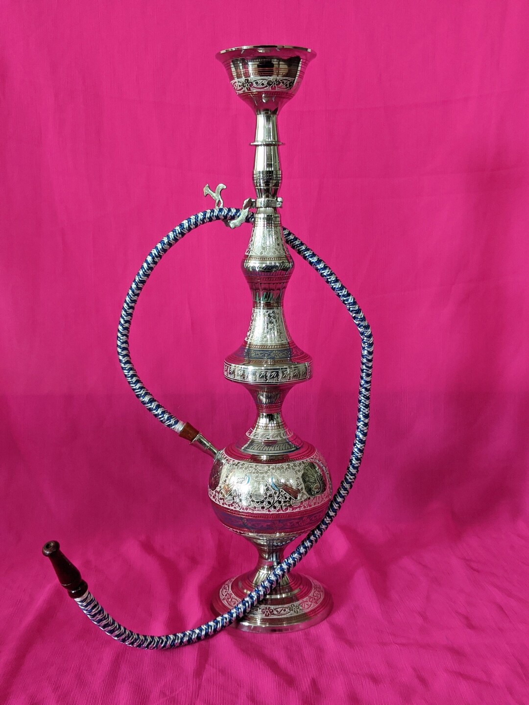 Hookah Pipe - Middle East Decoration - Metal Silver Color With ...