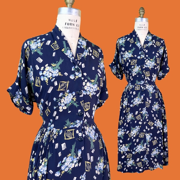 1940s Floral Dress - Etsy