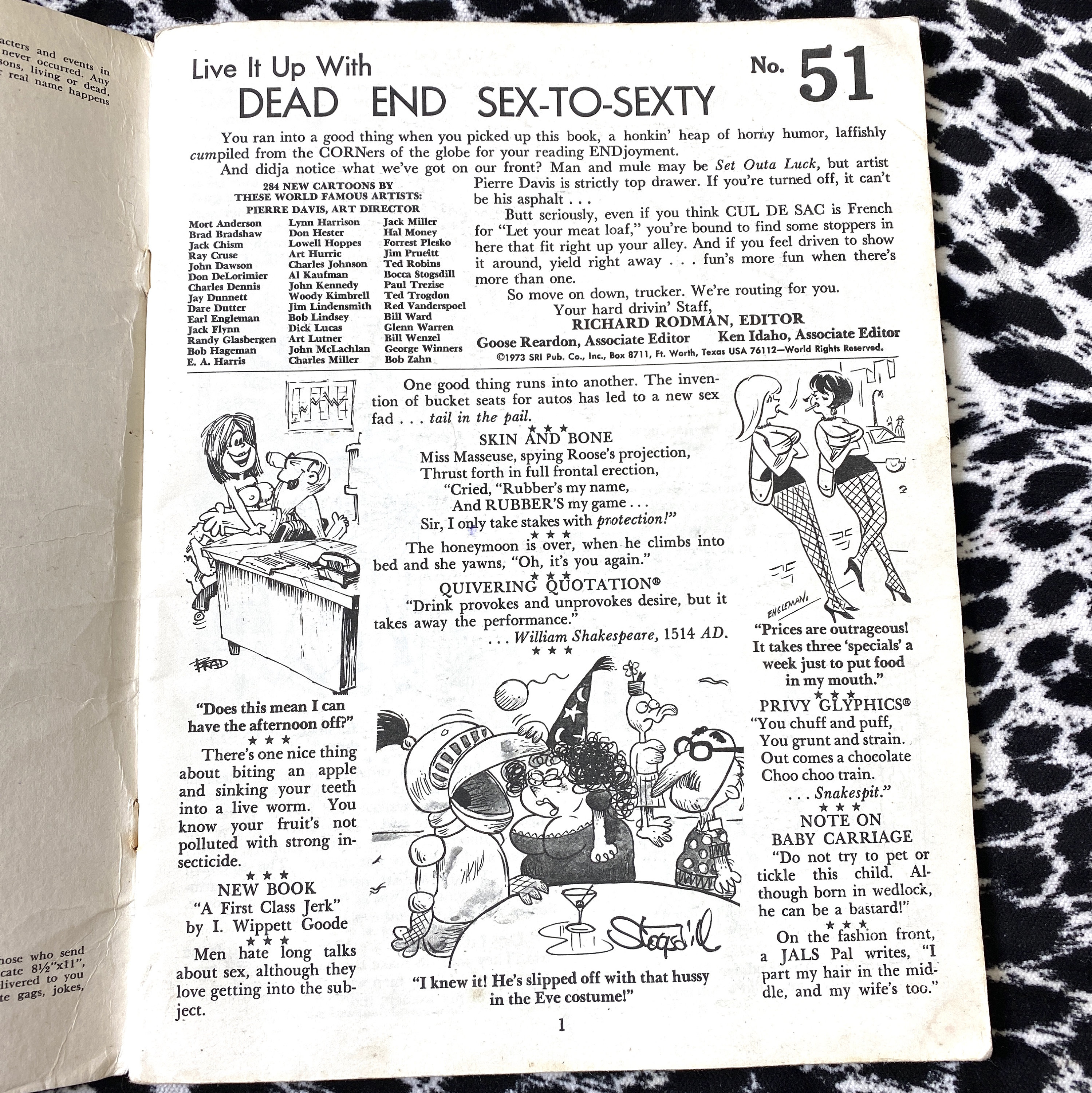 Vintage 1970s cartoon magazine // Sex to Sexty no. 51 1973 // | Etsy