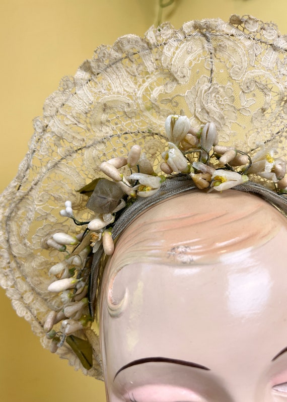 vintage 1920s bridal crown // tall face-framing Batte… - Gem