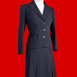 Vintage 1930s Suit // Smartly Tailored Midnight Navy Pinstriped Wool ...