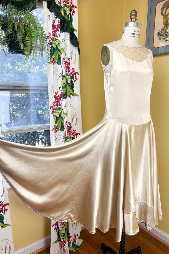 vintage 1920s wedding dress // sumptuous oyster silk … - Gem