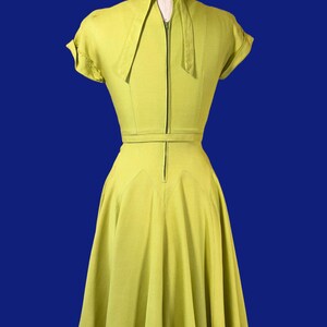 Vintage 1940s Dress // Neon Chartreuse Lime Green Rayon Linen 40s 50s ...