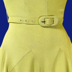 Vintage 1940s Dress // Neon Chartreuse Lime Green Rayon Linen 40s 50s ...