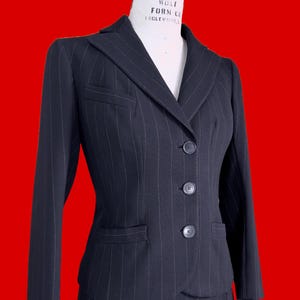 Vintage 1930s Suit // Smartly Tailored Midnight Navy Pinstriped Wool ...