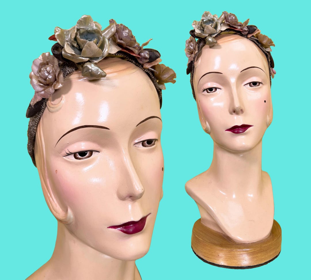 Vintage 1920s Crown // Wax Flower Pearly Pastel Rose Blooms 20s ...