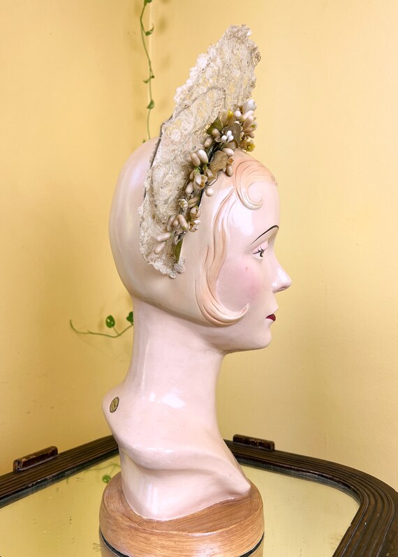 vintage 1920s bridal crown // tall face-framing Batte… - Gem