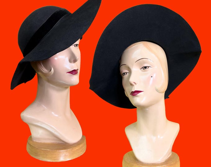 Vintage 1930s Fedora // Iconic Black Fur Felt Mid-30s Hat by Dobbs ...