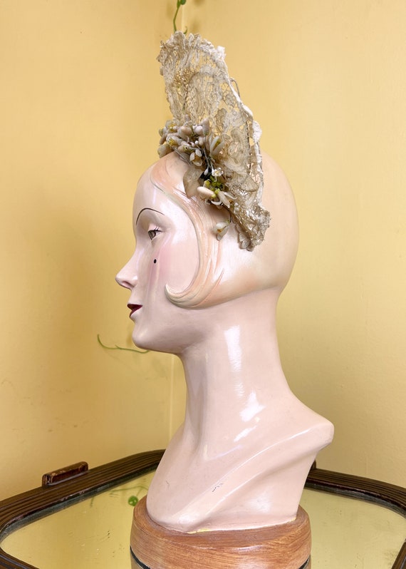 vintage 1920s bridal crown // tall face-framing Batte… - Gem